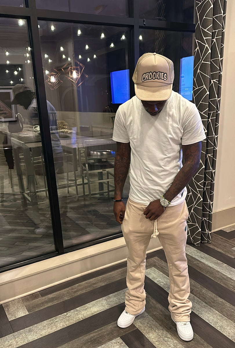 Cream Stacked Sweats – Codedleaf Clothing